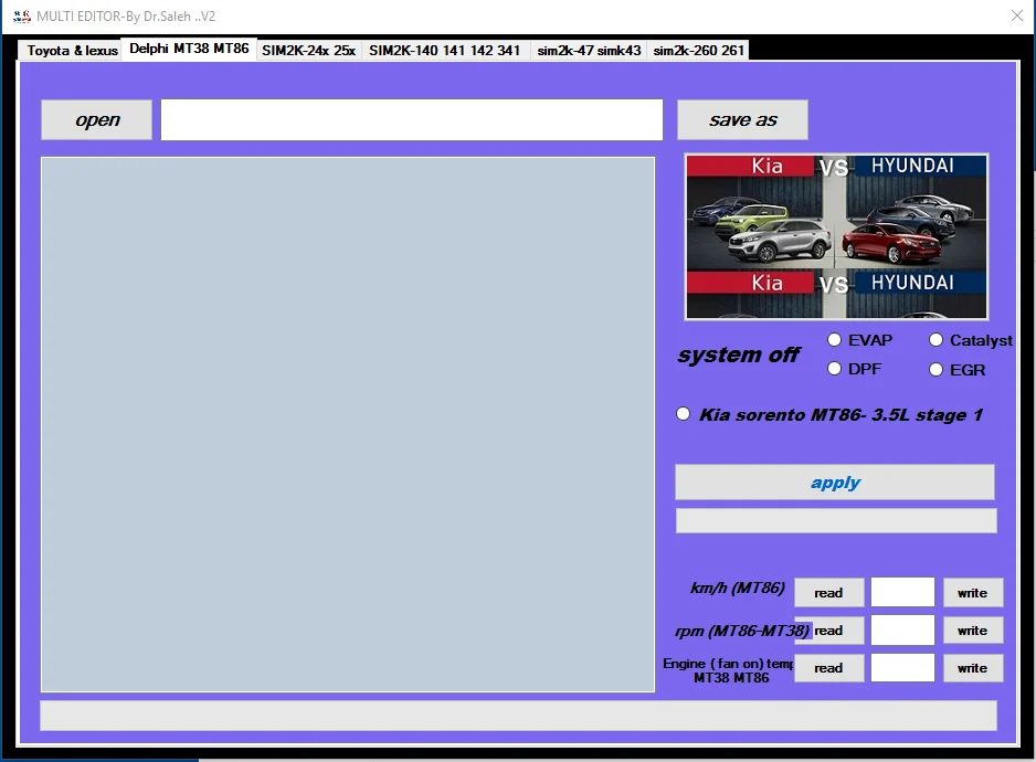 MULTI EDITOR V2 With Free Keygen DPF EGR DTC REMOVER KIA HYUNDAI DTC OFF EDITOR TOYOTA DTC and ...