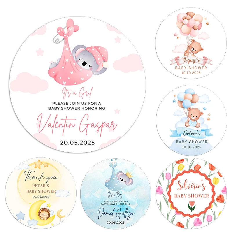 Personalized-Baby-Shower-Stickers-Custom-Thank-you-Favor-Label-Stickers ...