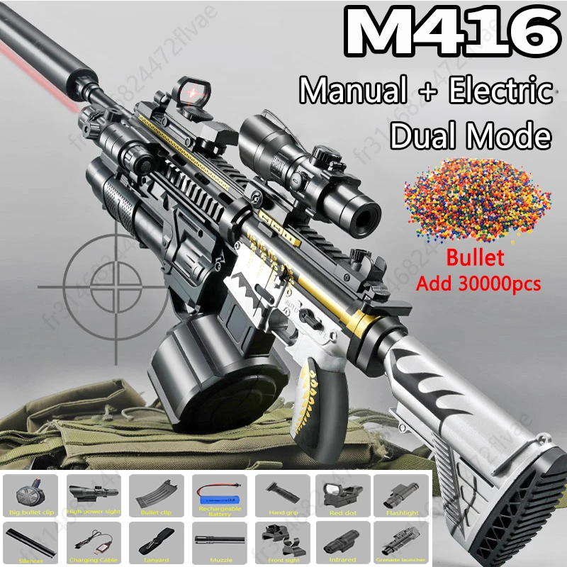 Electric-M416-Toy-Gun-Automatic-Gel-Bullet-Blaster-Children-Toys ...