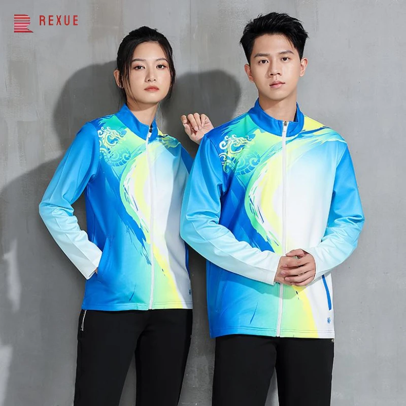 China Dragon Badminton Red Jacket Full Zipper Men Women Ping Pong Table ...
