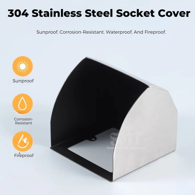 304 Stainless Steel Waterproof Socket Outlet Cover Rain Cover 2 Gang ...