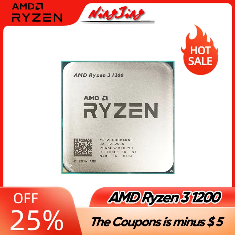Amd ryzen 3 1200 r3 1200 3.1 ghz zen gaming 0.014 mícrons quad core ...