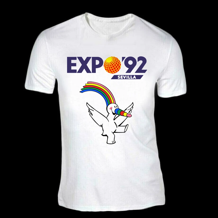 CAMISETA ALGODÓN CURRO EXPO SEVILLA 92 RETRO LOGO DTG T-SHIRT COTTON