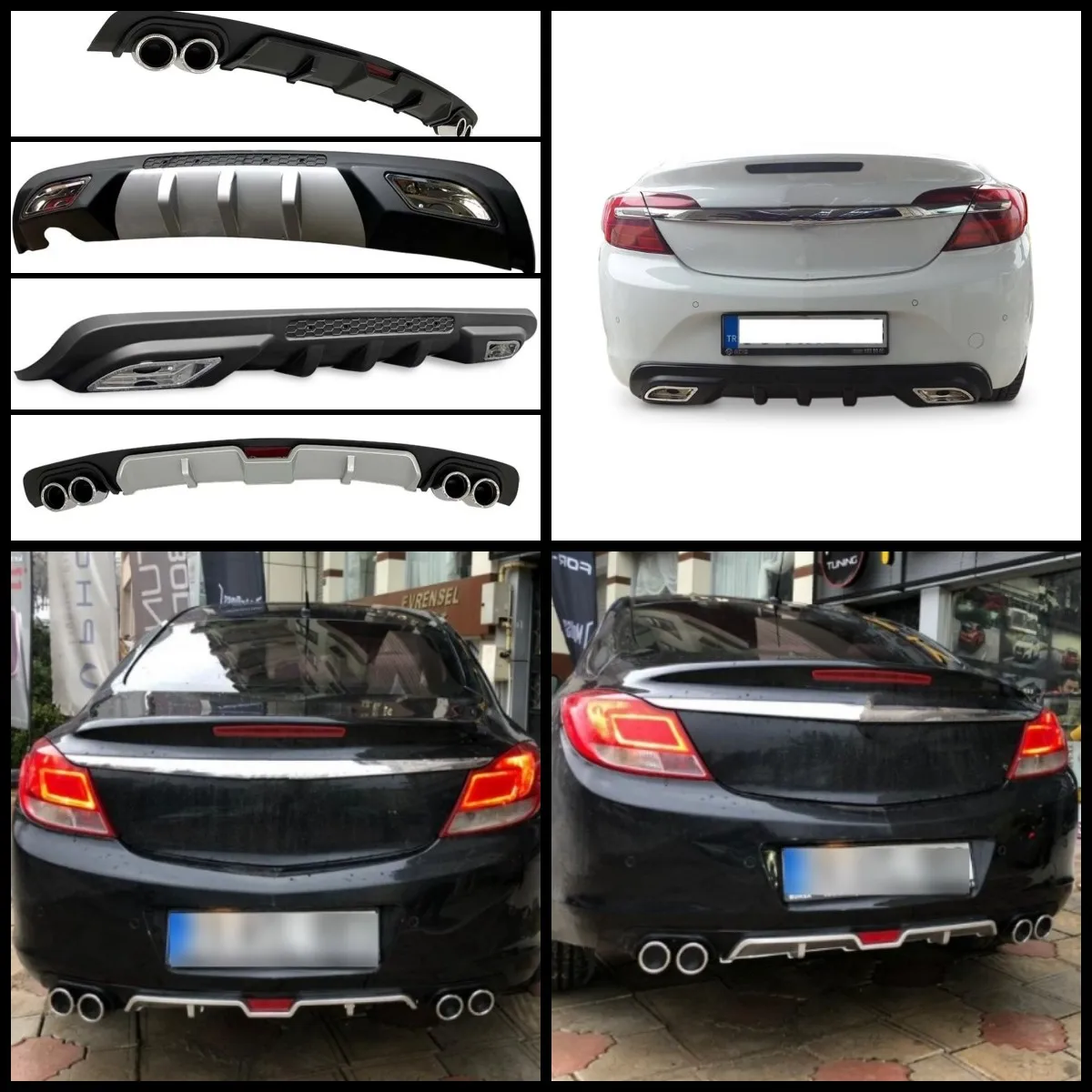 For-Opel-Insignia-2008-2016-Car-Rear-Bumper-Diffuser-Black-ABS-Plastic ...