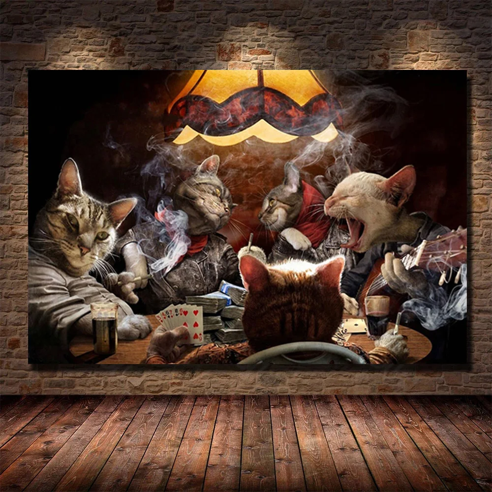 Cats Playing Cards
