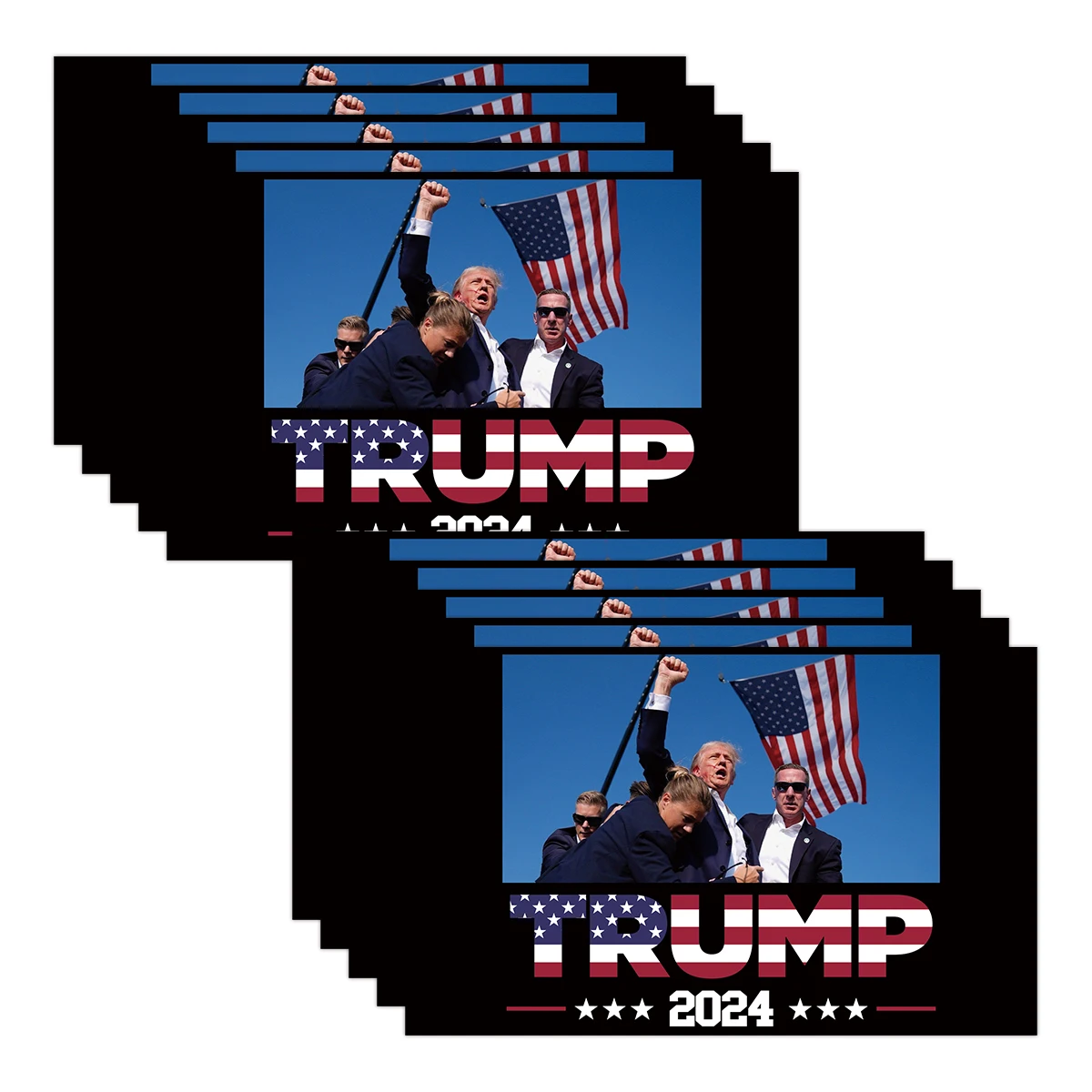 10pcs-Trump-Fight-Stickers-Trump-2024-Survived-Shot-At-Election-Rally ...
