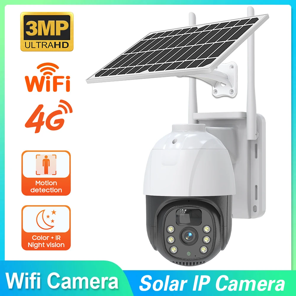 3MP-WiFi-4G-Solar-IP-Camera-Motion-detection-Alarm-Recording-Color ...