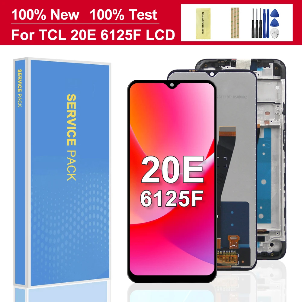 6.52" For TCL 20E LCD Display Touch Screen Frame Digitizer Assembly ...