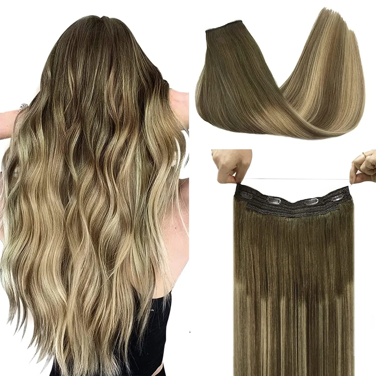 Natural-Human-Hair-Extensions-Invisible-Wire-Hair-Extensions-Straight ...