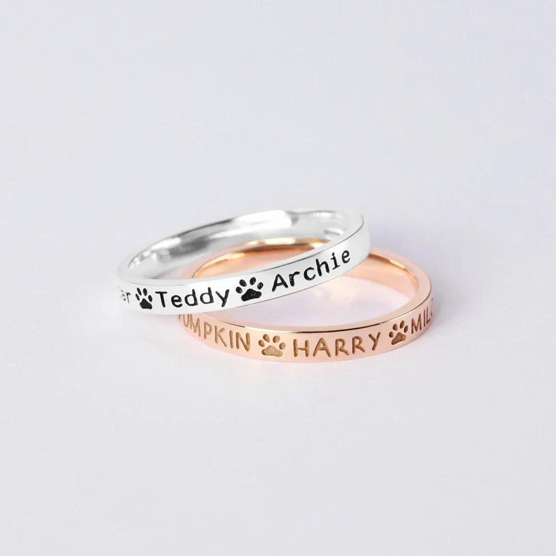 Personalized Pet Name Ring Custom Print Name Jewelry Pet Lover Gift ...