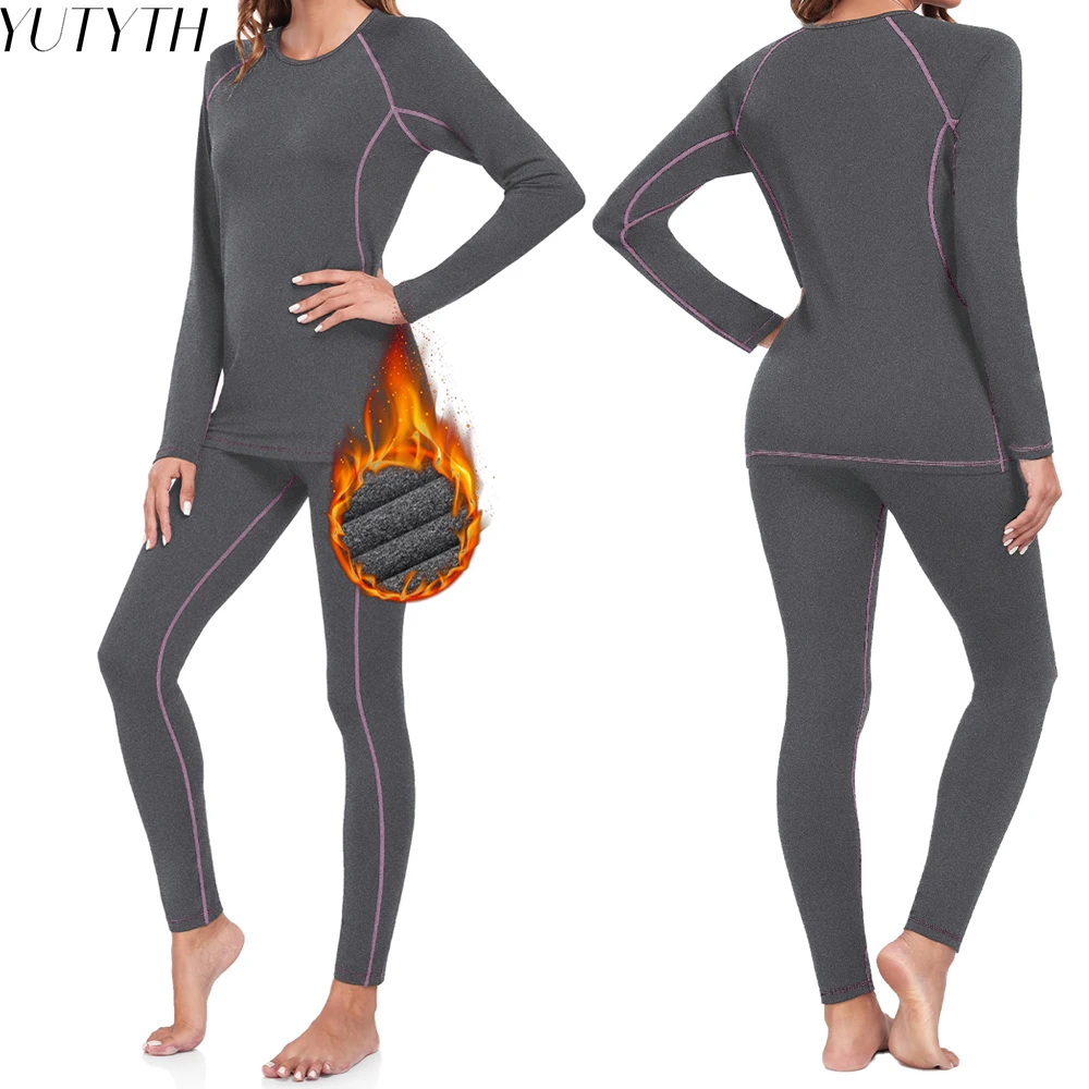 Winter-Women-s-Thermal-Underwear-Set-Long-Johns-Tops-Warm-Pants-Suit ...