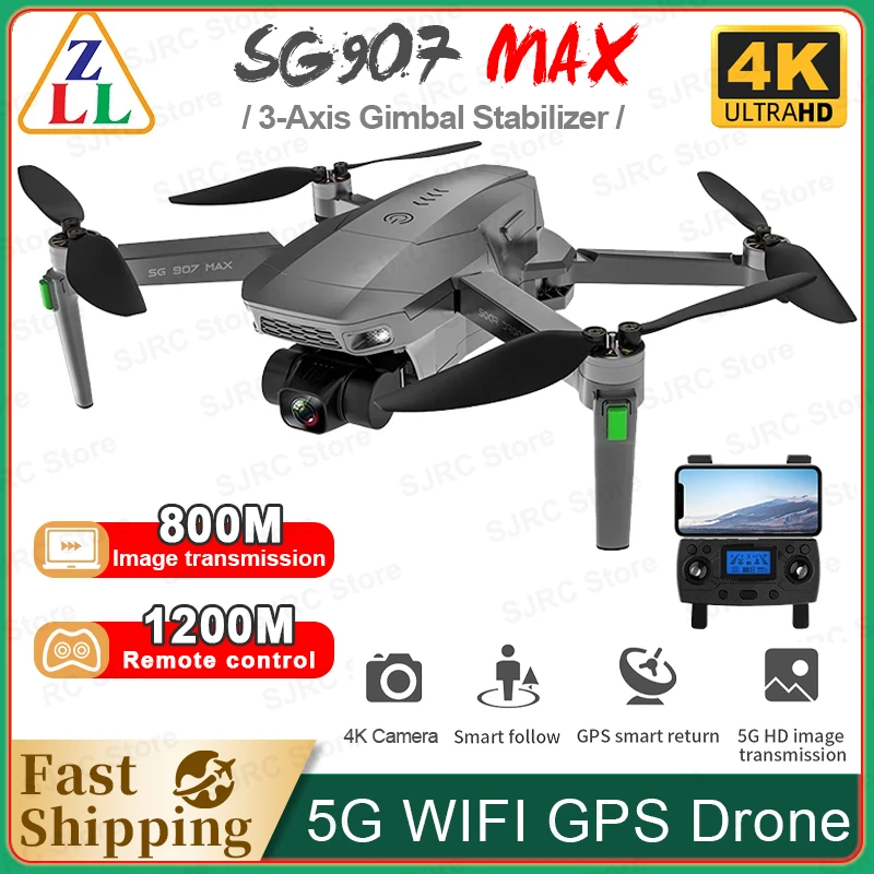 ZLL SG907 MAX GPS Drone 4K Camera 5G FPV WiFi With 3 Axis Gimbal ESC 25 ...