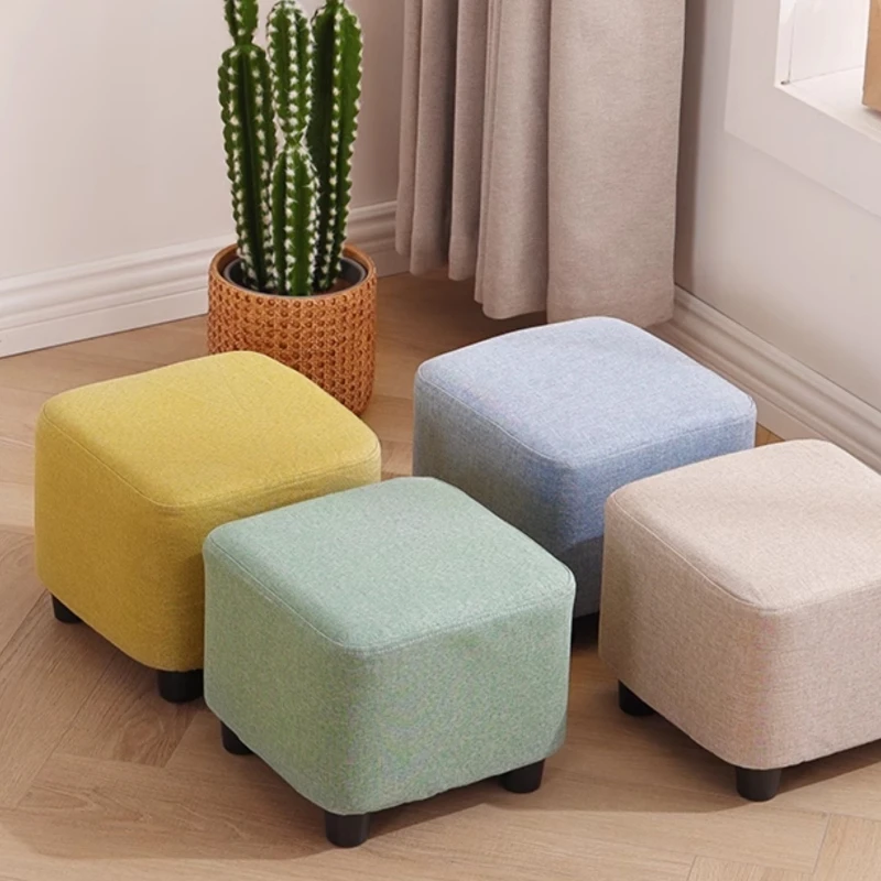 Solid Pine Square Wooden Stool Living Room Sofa Stool Customizable ...