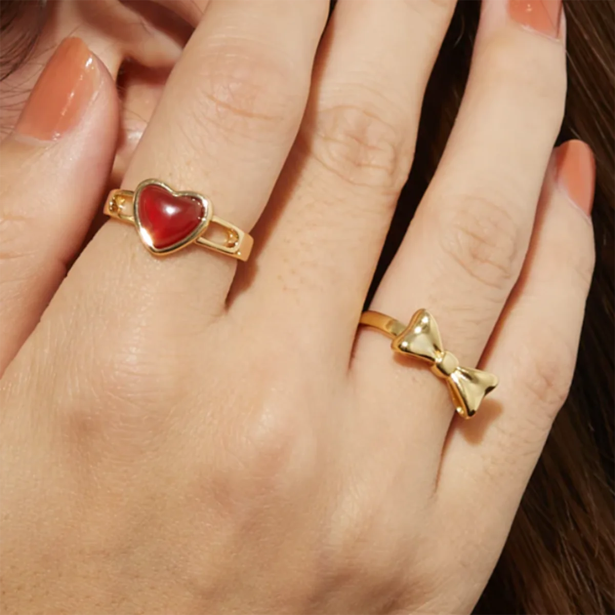 Uworld-Exquisite-Carnelian-Heart-Ring-Women-Romantic-Stylish-18K-PVD ...