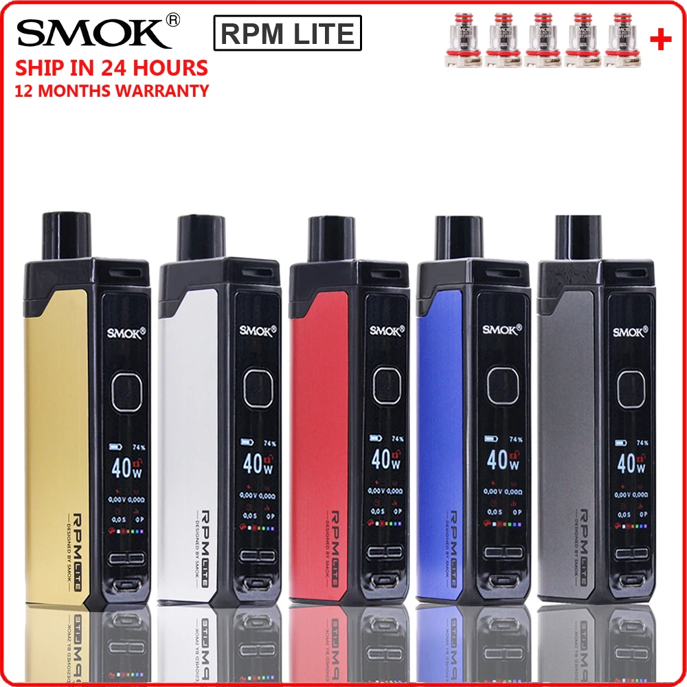 Original-SMOK-RPM-LITE-Pod-Vape-Kit-40W-Electronic-E-Cigarette-1250mAh ...