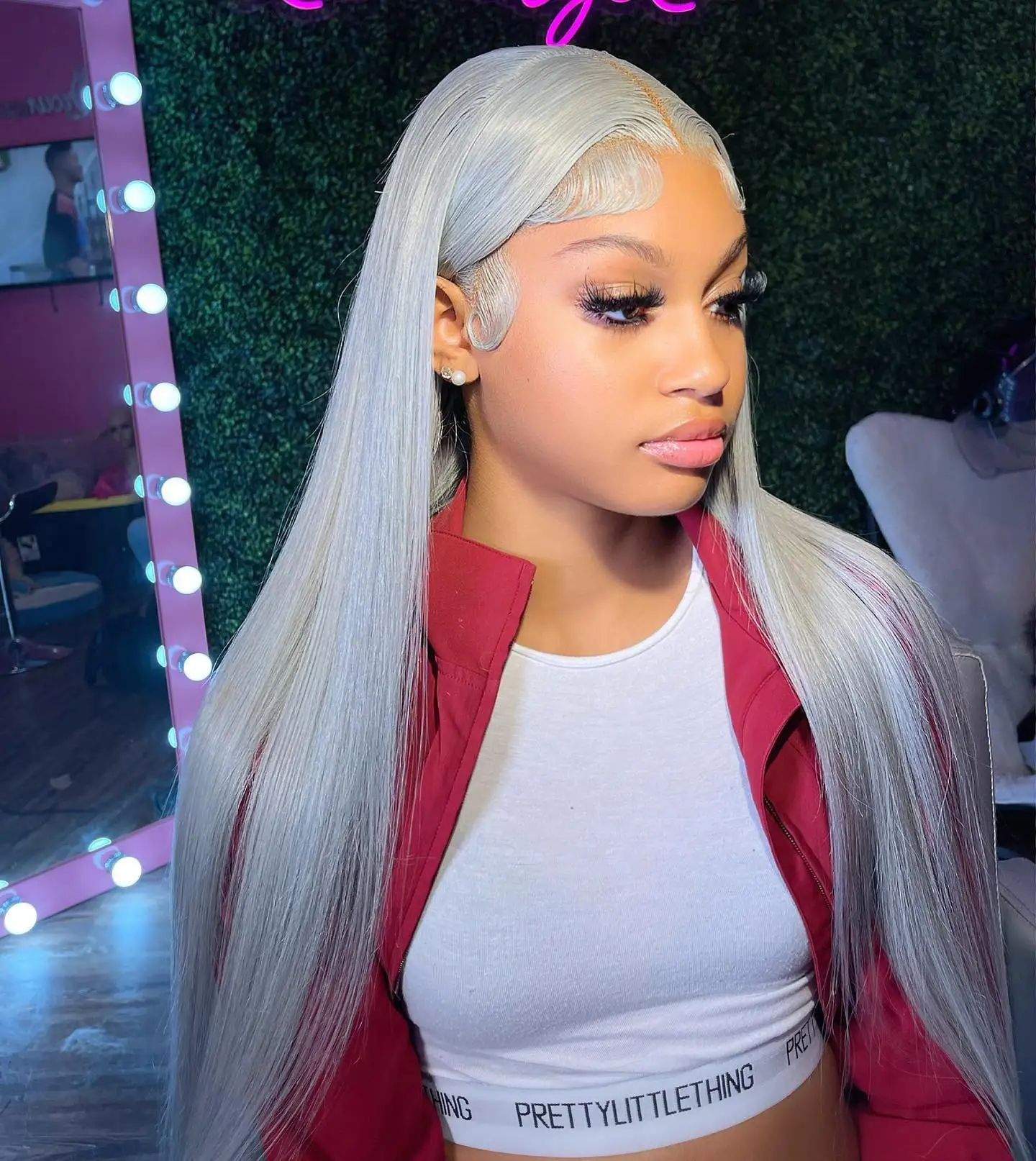 Grey 613 Colored 13x6 Transparent Lace Frontal Wigs Human Hair Wig For ...