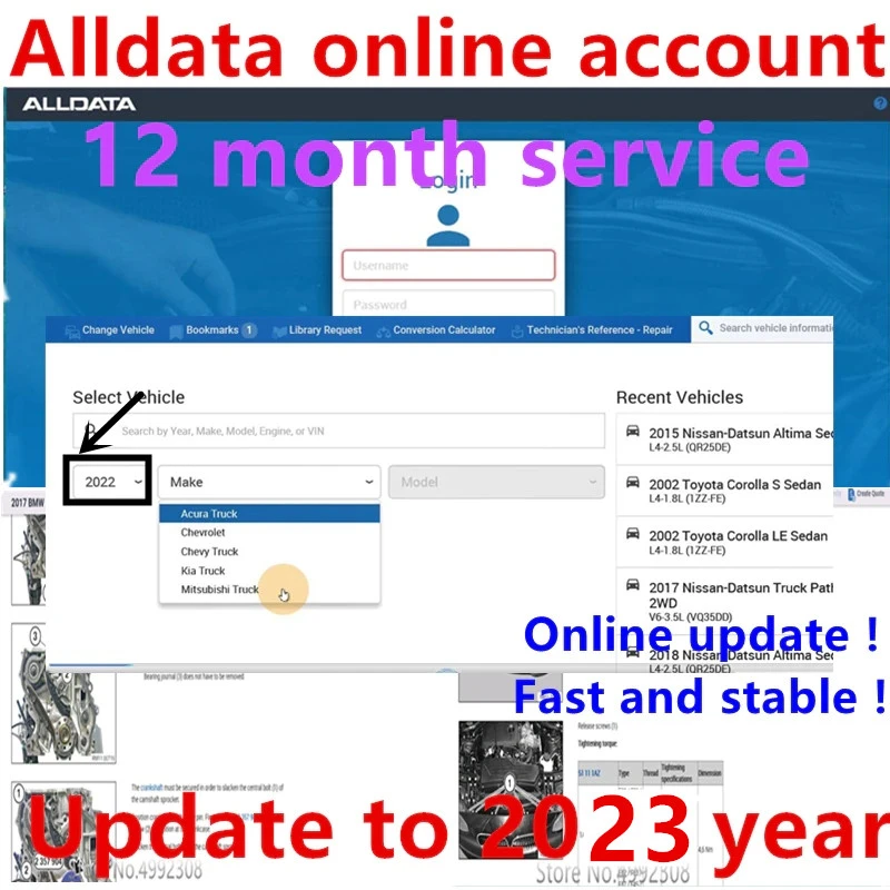 2022 Alldata Online Account For Car Truck All Data Software Auto Repair ...