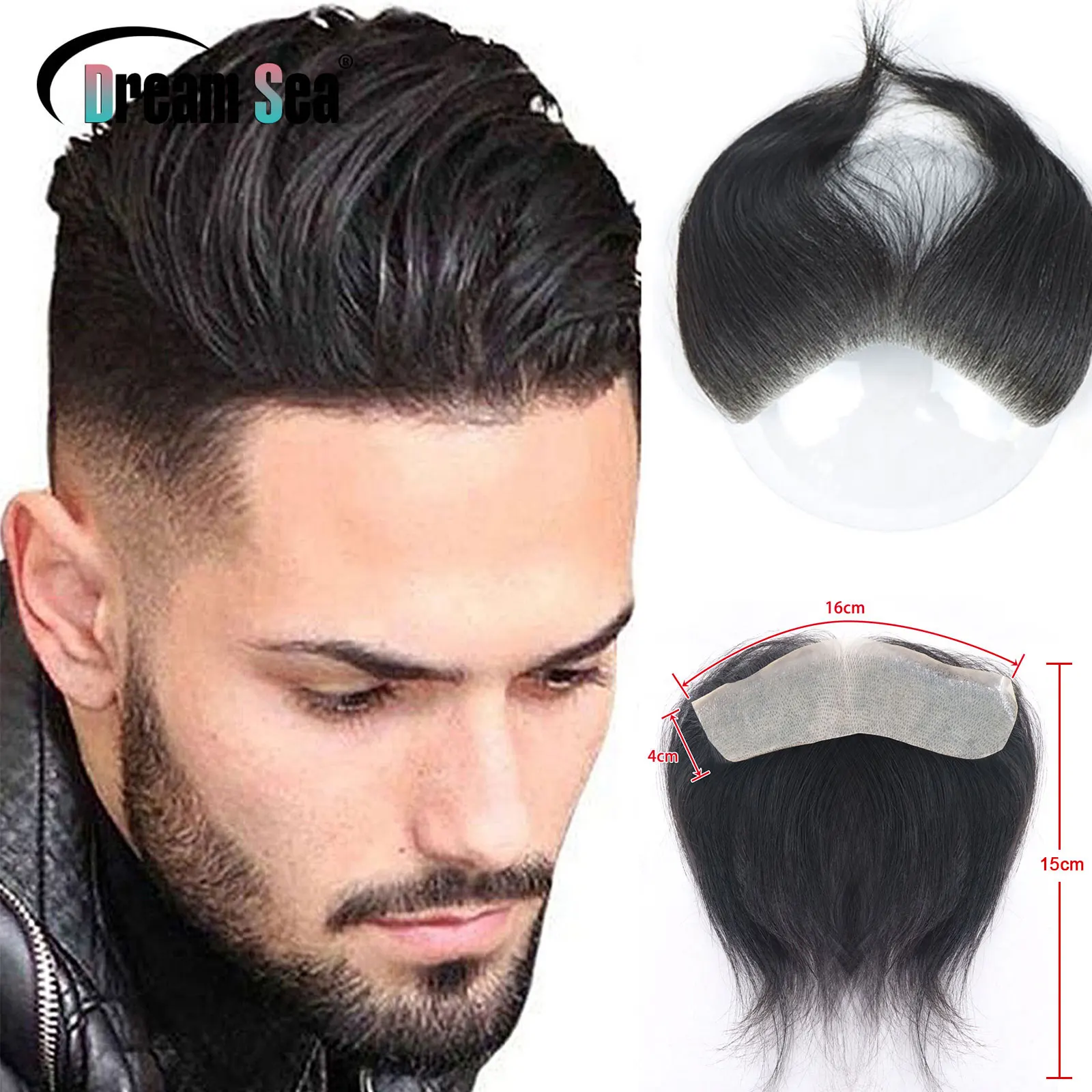 Straight-Man-Toupee-V-Style-Frontal-Hairline-For-Men-100-Human-Remy ...