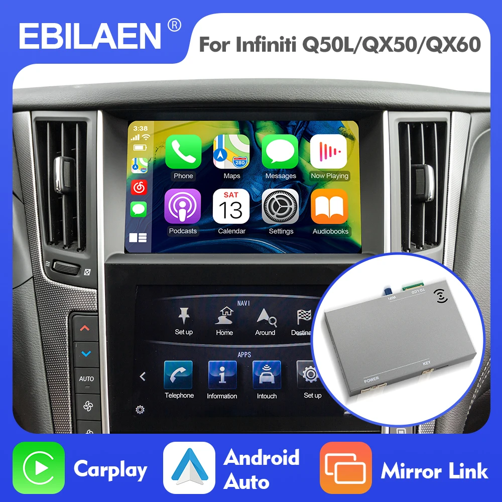 EBILAEN Wireless Carplay Android Auto Module Box For Infiniti Q50L QX50 ...