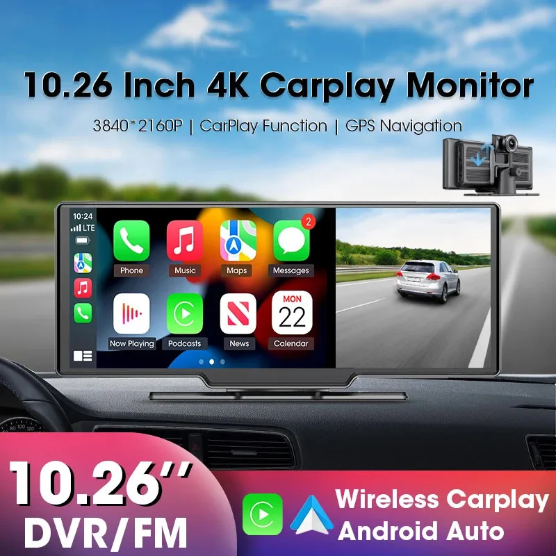 Universal-10-26-Portable-Smart-Screen-Wireless-Carplay-Android-Auto-4K ...