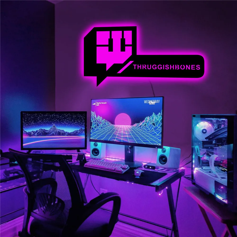 L-mpada-de-parede-LED-Neon-Sign-Gamer-Tag-personalizado-para-Gamer-Room ...