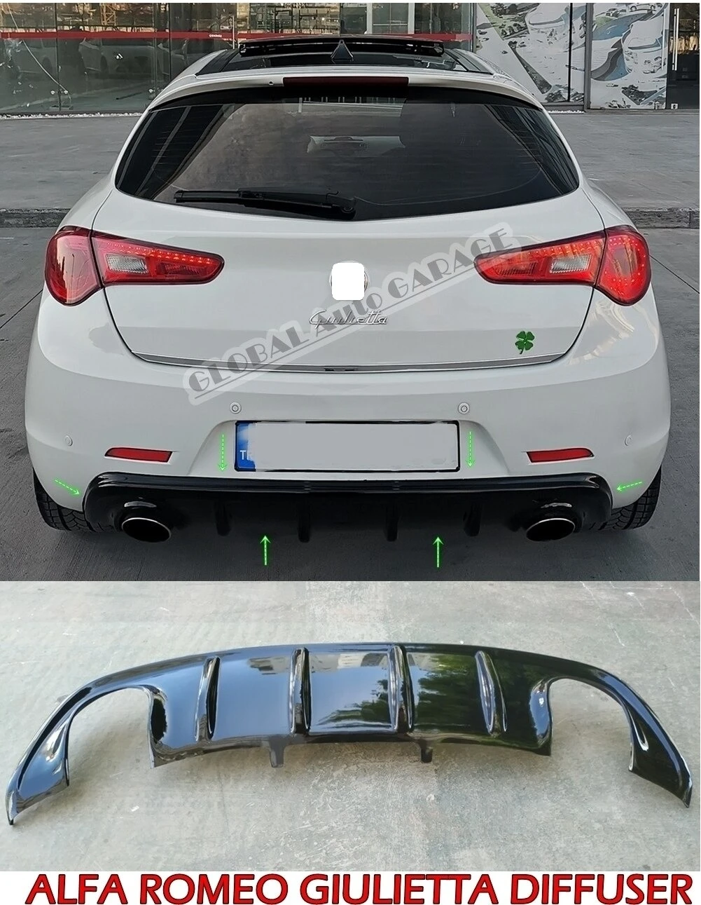 For Alfa Romeo Giulietta 2010-2020 Diffuser Extension Rear Bumper ...