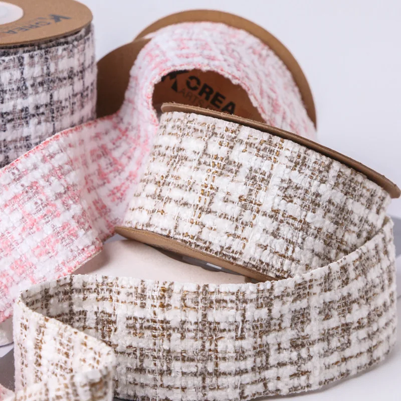 Weave-Cotton-Wool-Braided-Ribbon-25mm-40mm-Tweed-Tape-DIY-Make-Bowknots ...