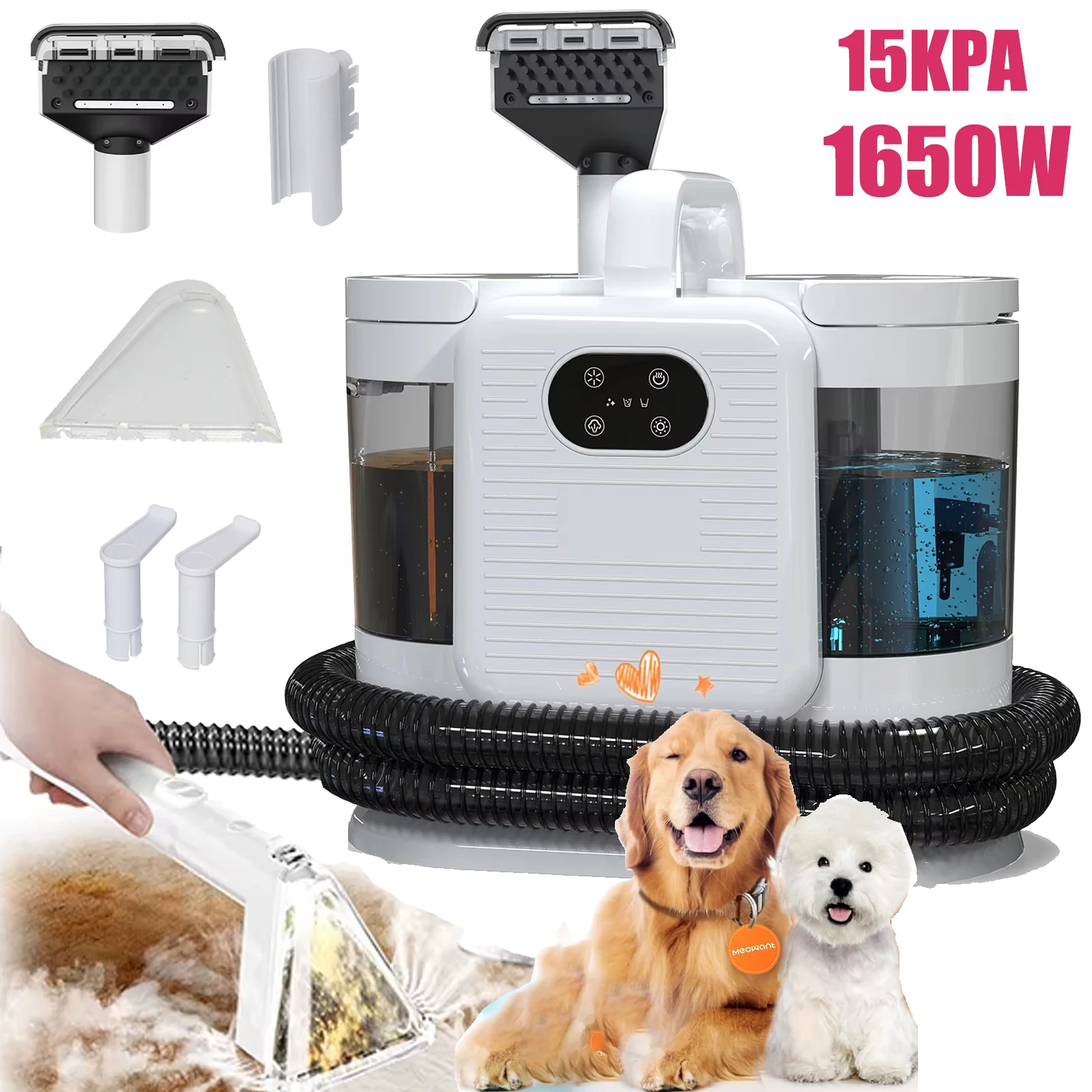OWJHE 1650W Stoomreiniging Spray Machine 15KPa Zuig Tapijtreiniger ...