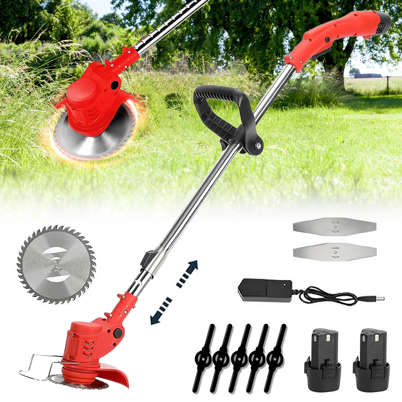21V-Electric-Grass-Trimmer-With-Li-ion-Battery-Lawn-Mower-Powerful ...
