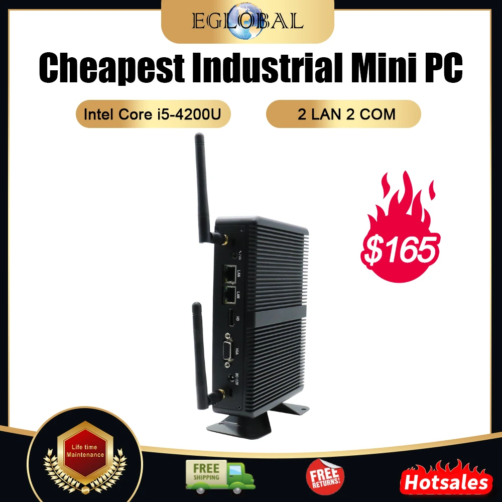 2025 New Eglobal intel celeron 2955U 2COM 2LAN Barebone Wifi Fanless ...