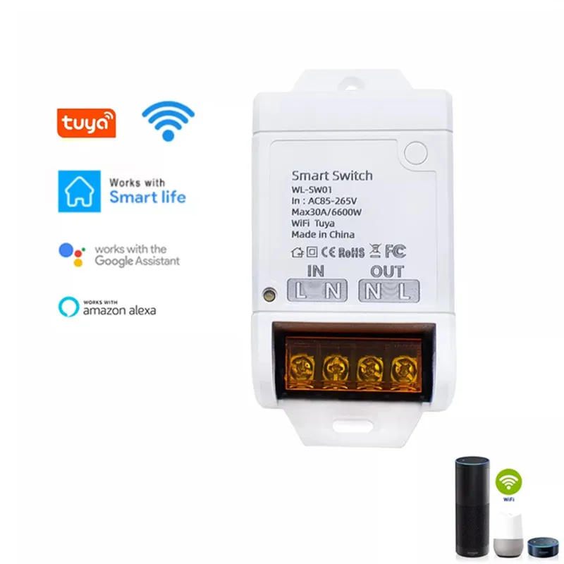 Wifi 30A Relé Modul 85-250V 220 V Smart Switch 20A Rf Vezérlő Smartlife ...
