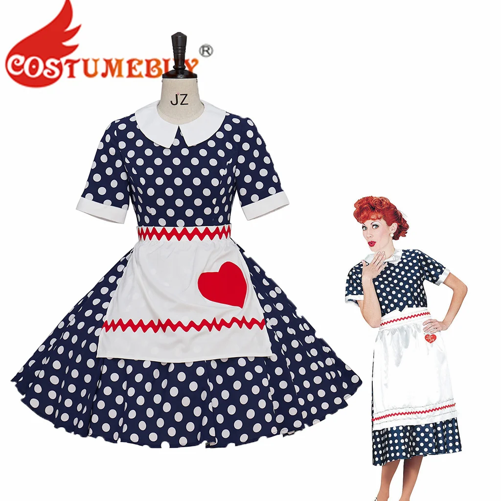 Women-s-I-Love-Lucy-Cosplay-Costume-Lucille-Ball-Halloween-Costume-Plus ...