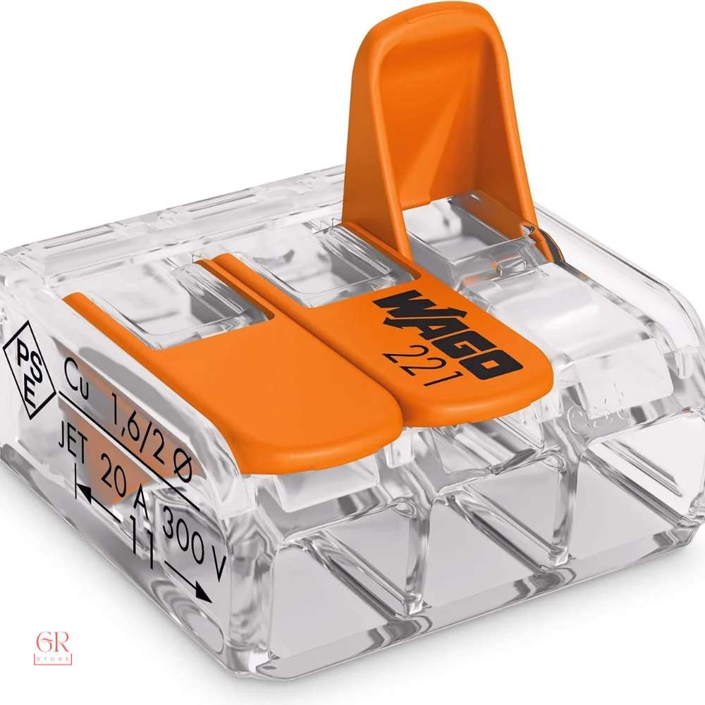 WAGO 221 - 413 Electric Cable Block Connecting Rod 12V 220 – 240V Cable ...