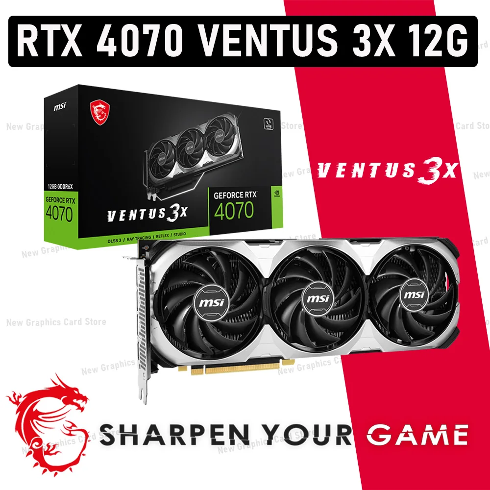 RTX-4070-VENTUS-3X-12G-OC-GDDR6X-Graphics-Card-192Bit-Desktop-Nvidia-40 ...