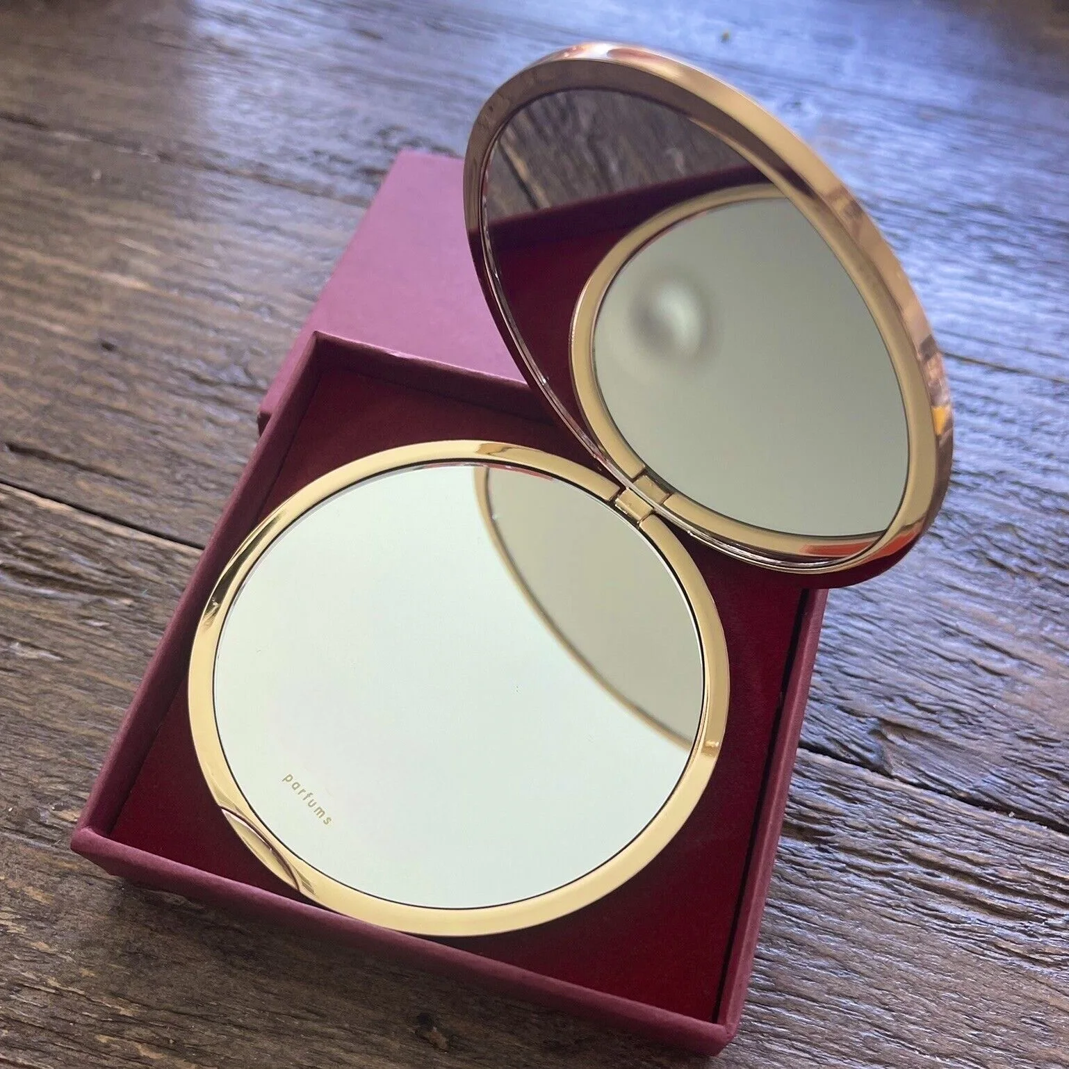 Luxury-Gold-Travel-Makeup-Mirror-Compact-Stainless-Steel-Metal-Pocket ...
