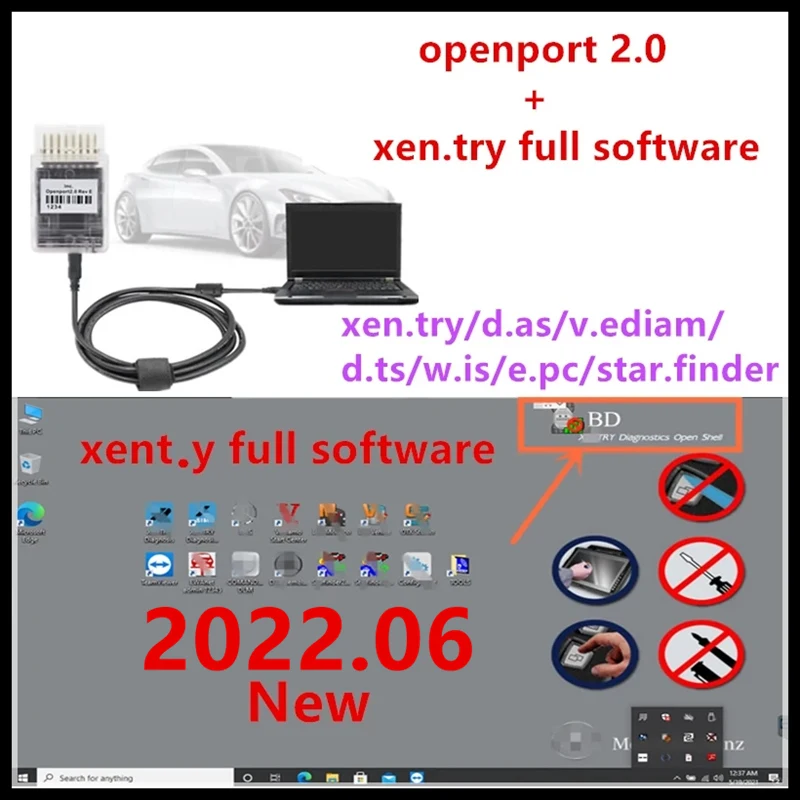 Newest 2022.06 Xentry Software Remote Install Activate Dt.s Ep.c For Diagnostic Tool Openport 2. ...