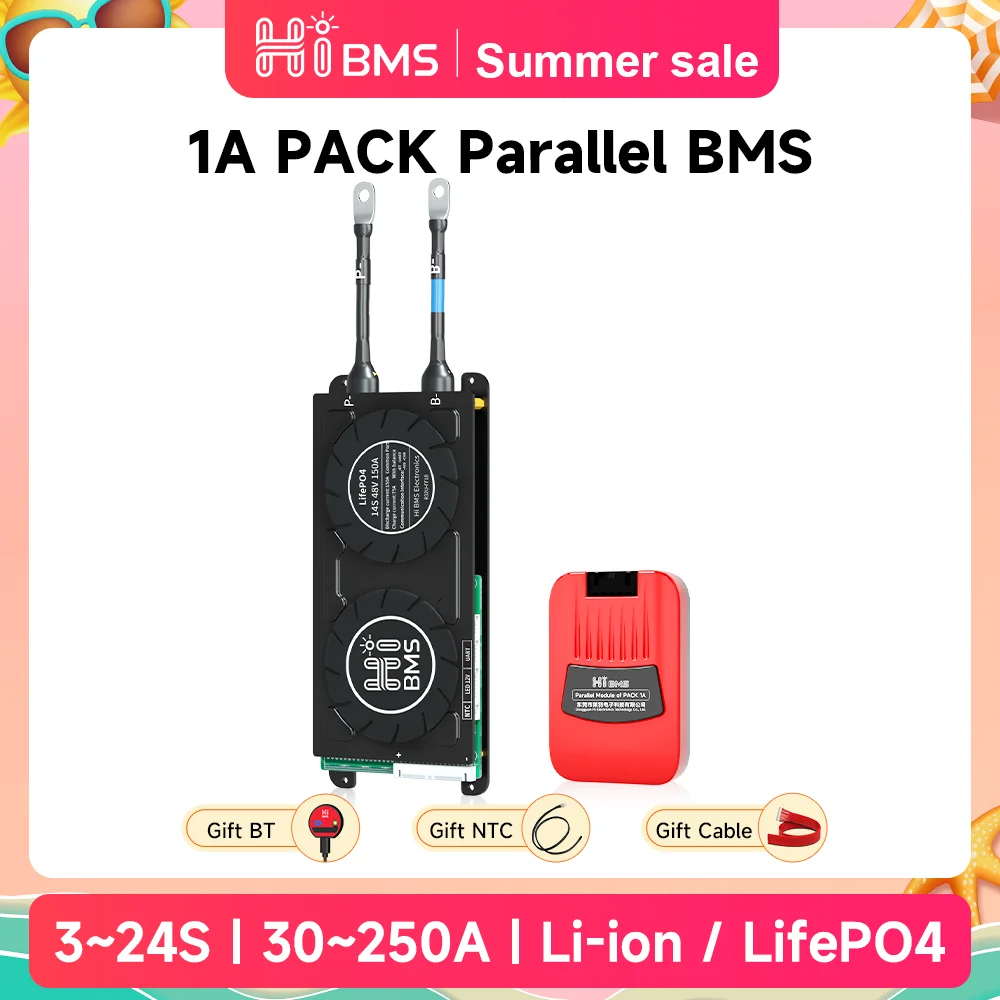 HIBMS-Placa de equilibrio inteligente Lifepo4 bms 4S, 12V, 24V, 36V ...