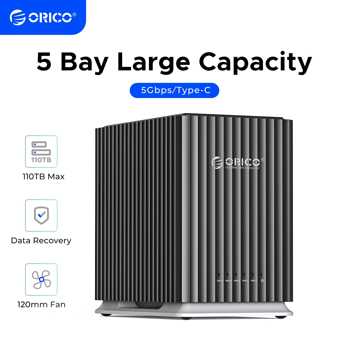 ORICO-HDD-Docking-Station-2Bay-5Bay-Type-C-Personal-Storage-12V-4A ...
