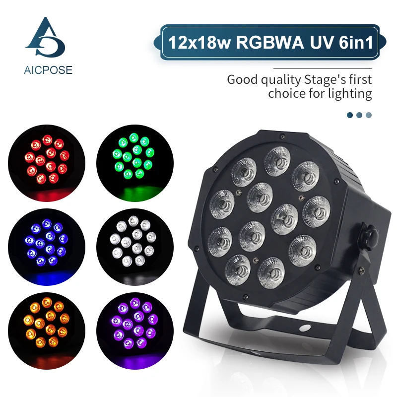 12x12W-12x18W-RGBWA-UV-6-in-1-LED-Par-Light-telecomando-senza-fili-luce ...