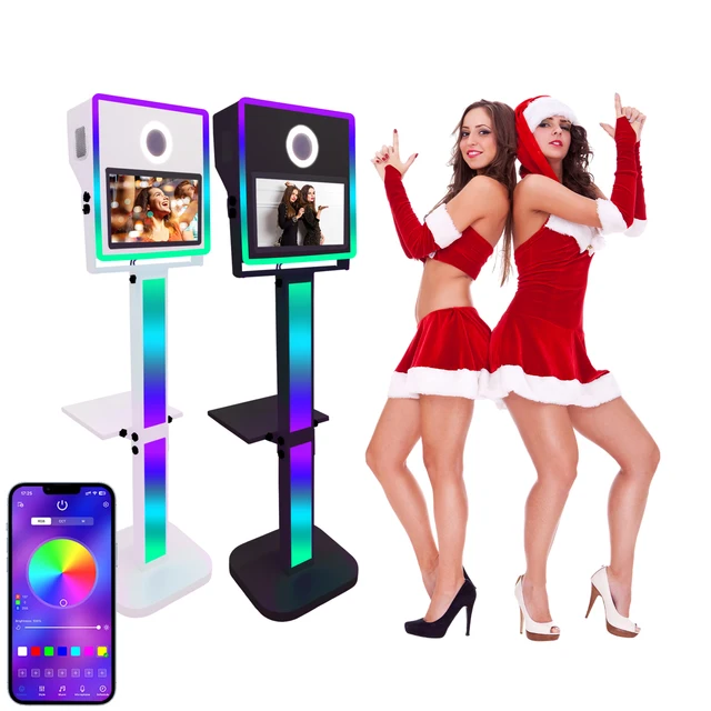 Portable Magic Mirror Photo Booth for Camera with 15.6 inch Touch Screen DSLR Photobooth Machine ...