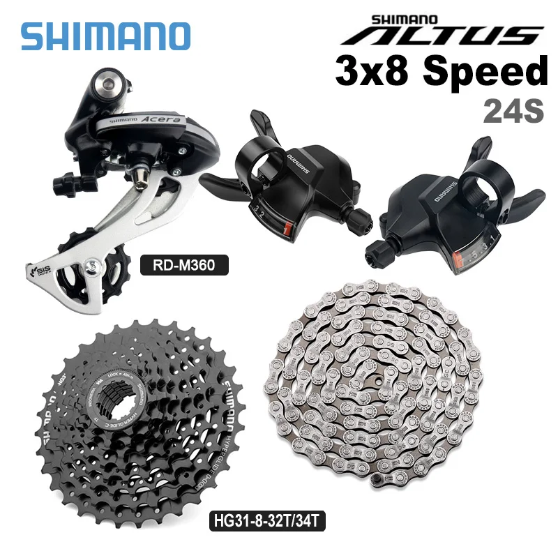 Shimano Acera Altus M360 24S Groupset 3x8 Speed M315 Shifter M310 Derailleur HG31-8 Cassette 8S ...