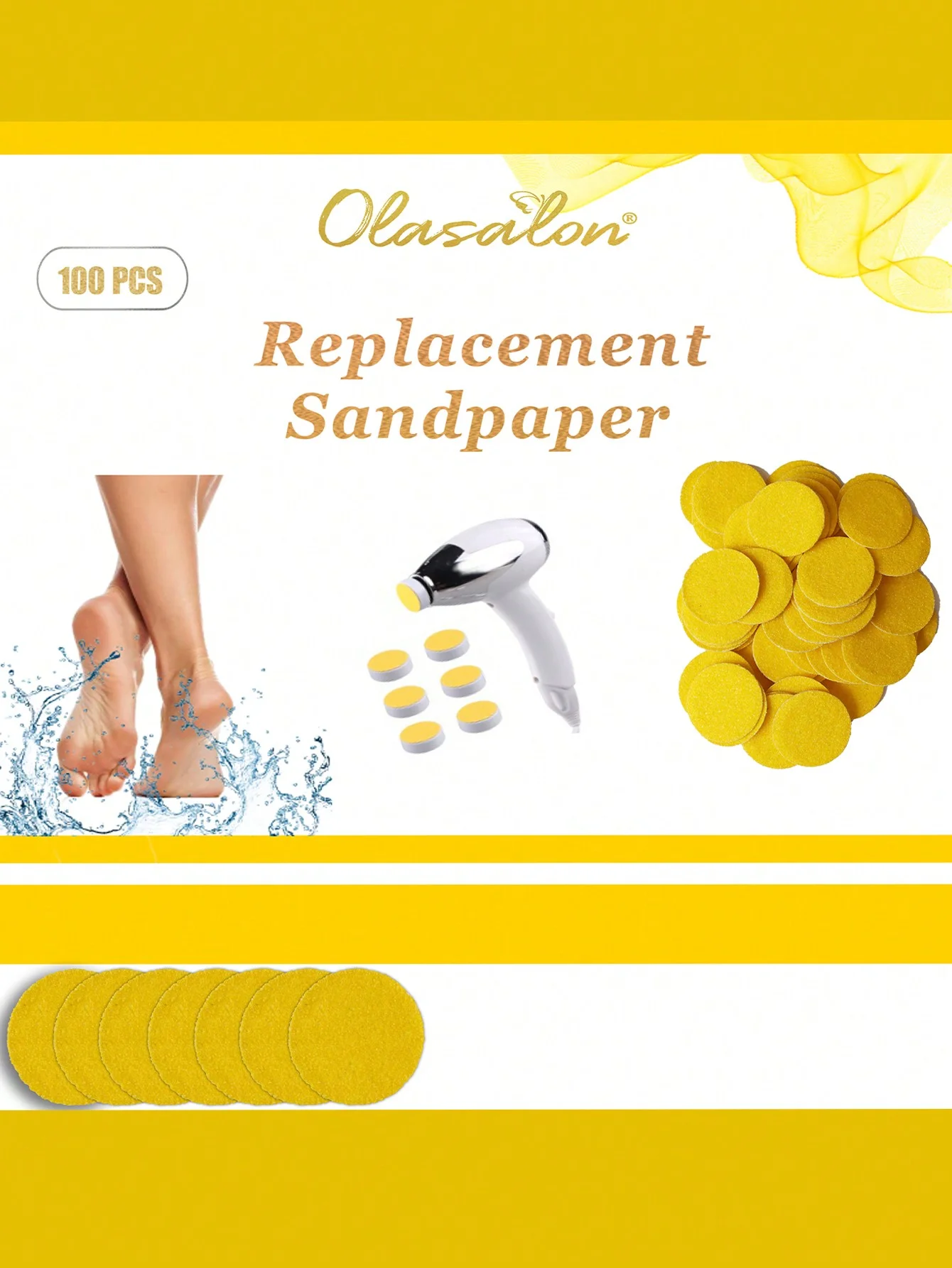 Foot Dead Skin Sandpaper, Replaceable Sandpaper For Foot Cuticle ...
