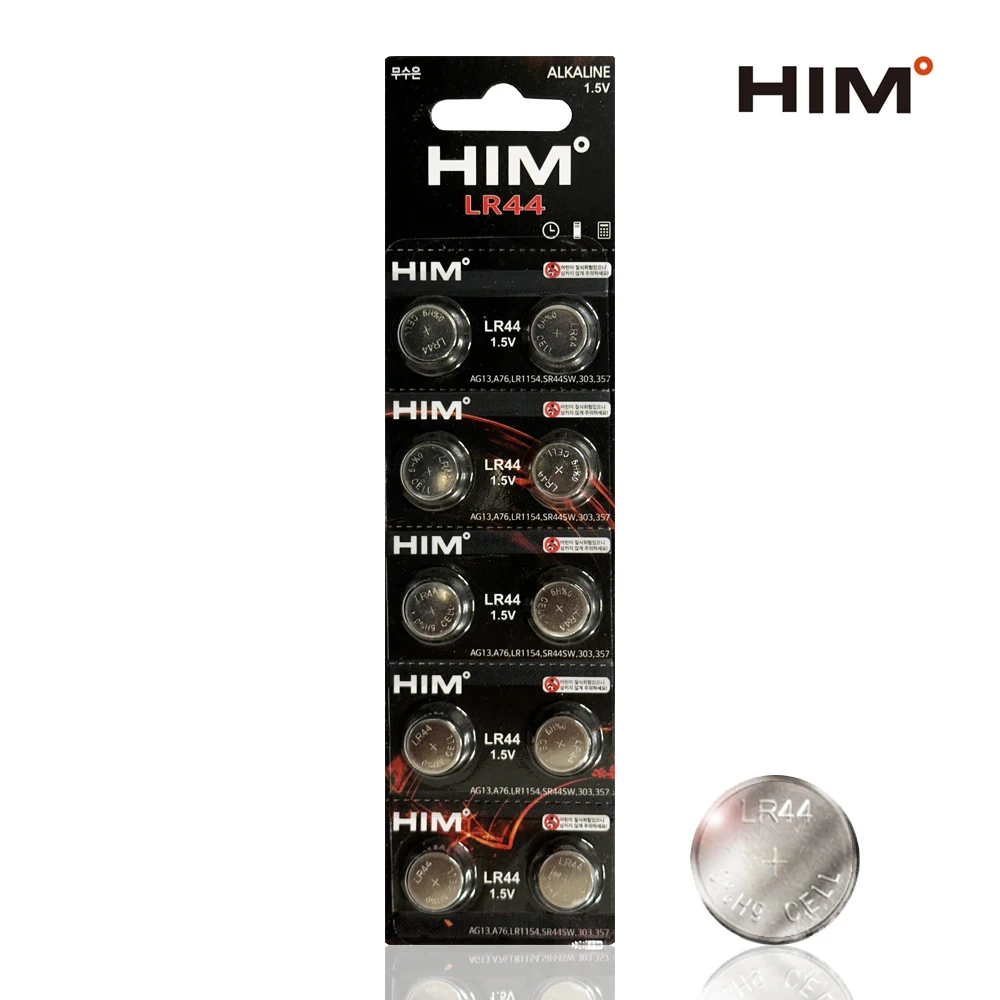 Him Him Himiim Coin Alkaline Button Cell Dry Battery Lr44 / Ag13 1.5V ...