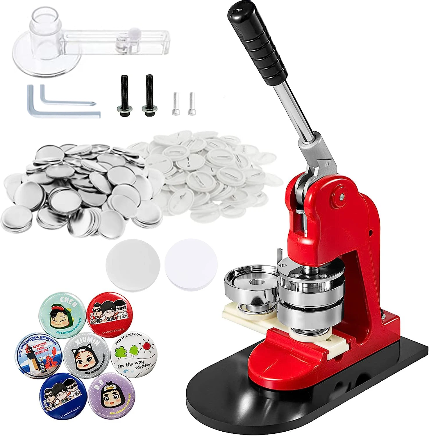 Red-Button-Maker-Machine-25mm-1-inch-Badge-Punch-Press-Kit-Children-DIY ...