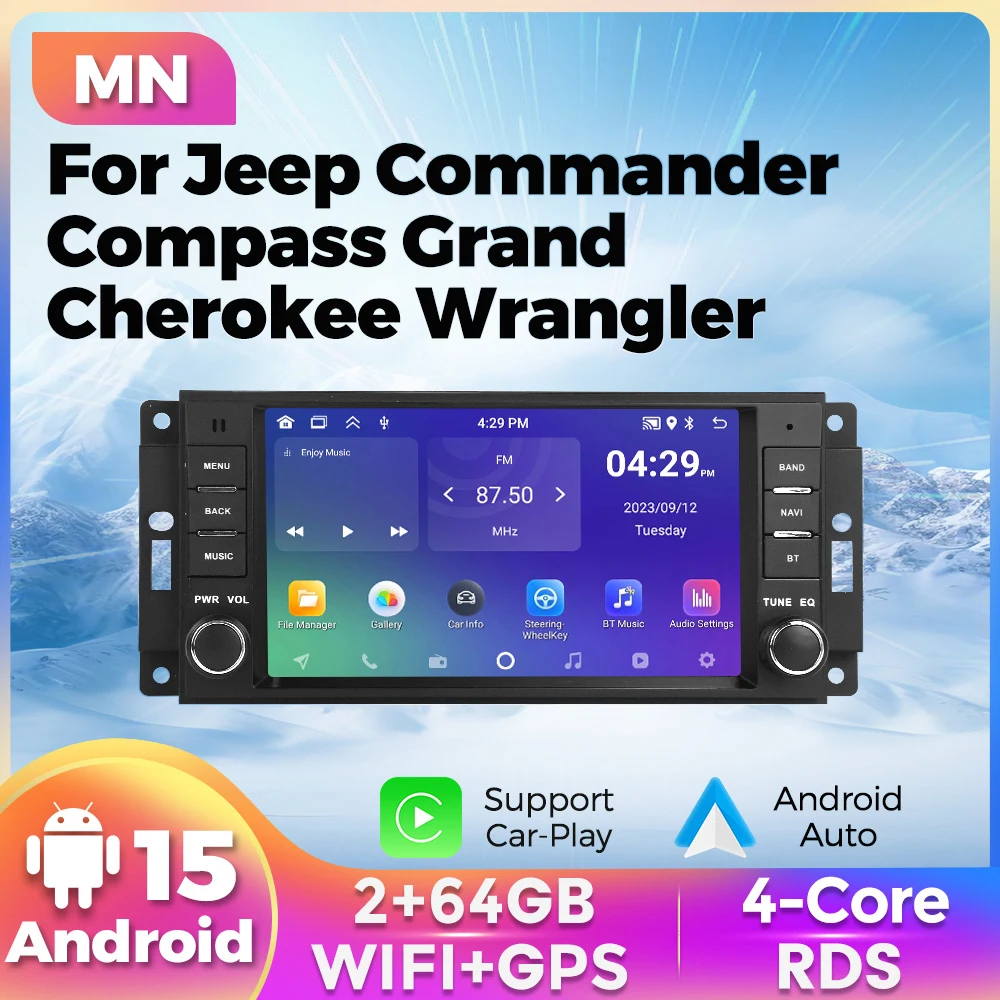 Navifly Android 15 Auto CarPlay Car Radio Stereo Player GPS For Jeep ...