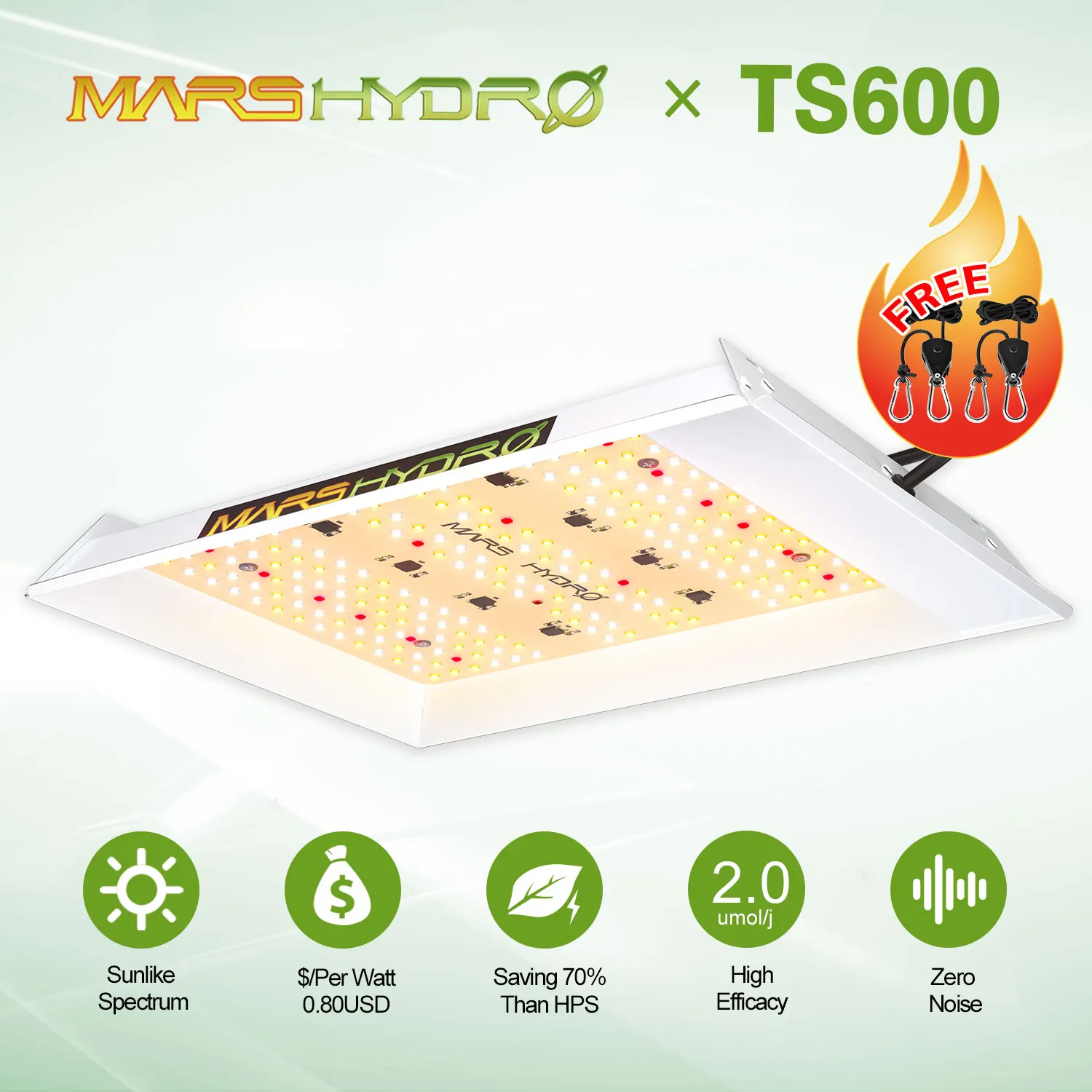 Ts 600w Mars Hydro Full Spectrum Led Grow Light Sunlike Replace Quantum ...