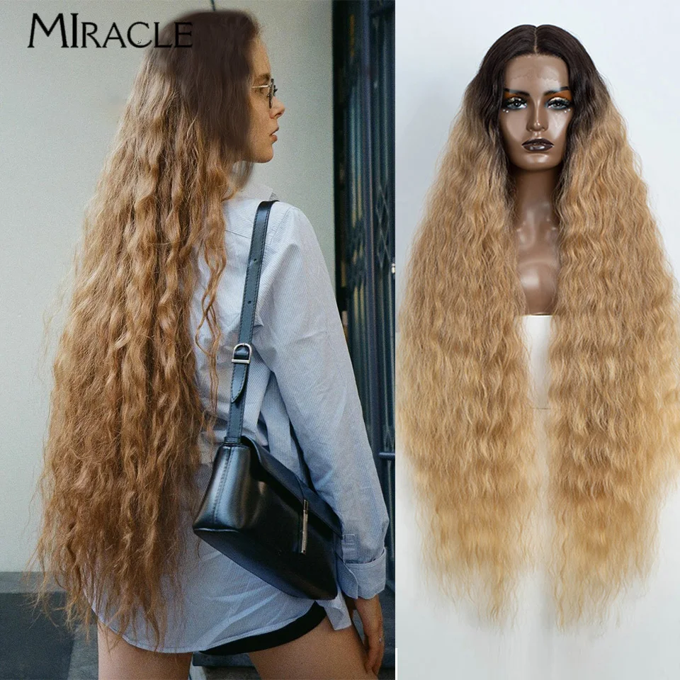 MIRACLE Synthetic Lace Front Wig For Women 40Inch Cosplay Wig Super ...