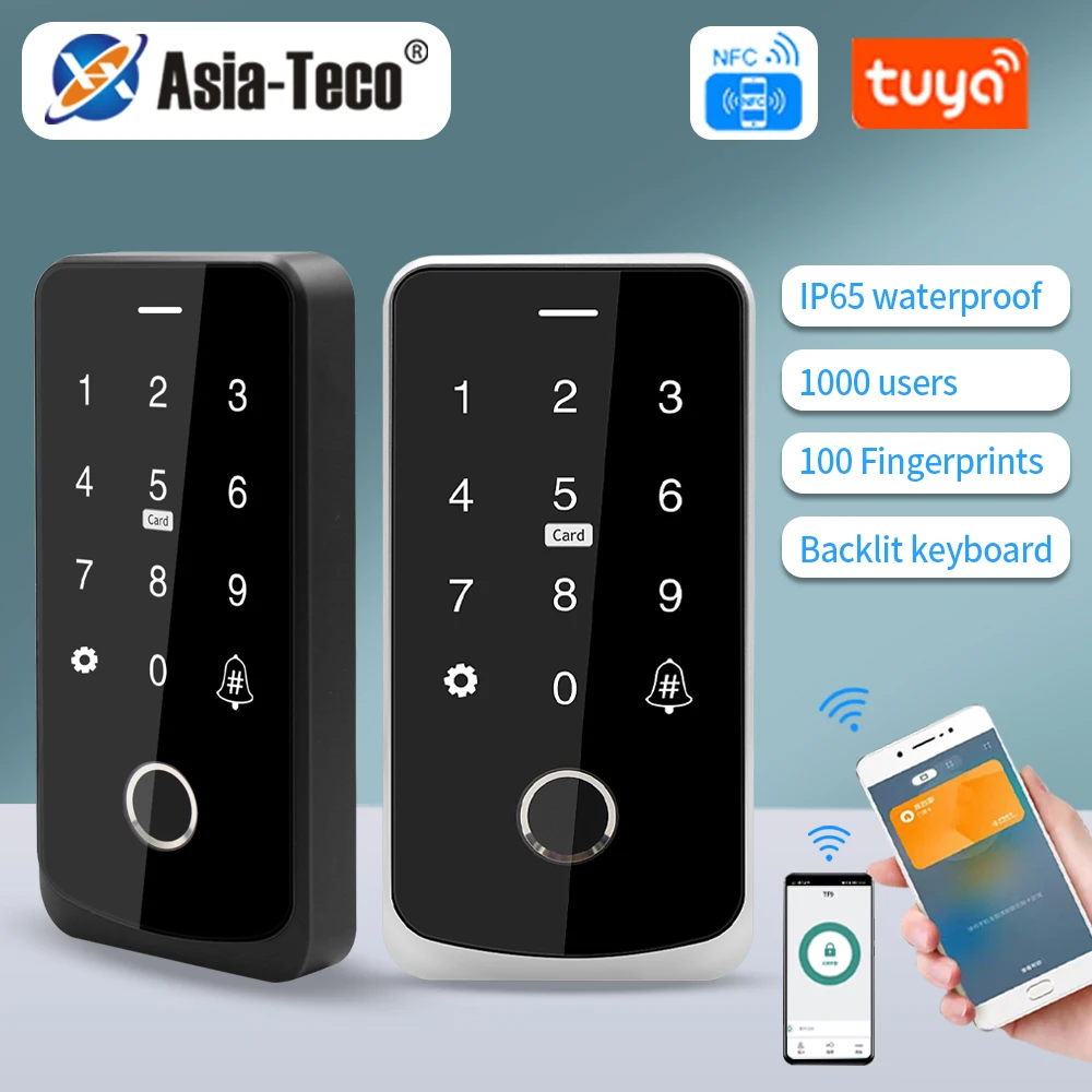 NFC-Tuya-Bluetooth-Backlit-Touch-Access-Control-Keypad-IP65-Waterproof ...