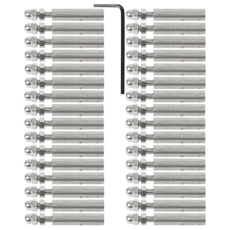 32pcs handscrew Clamp Wire Rope 5mm Threaded Stud Tension End Fitting ...