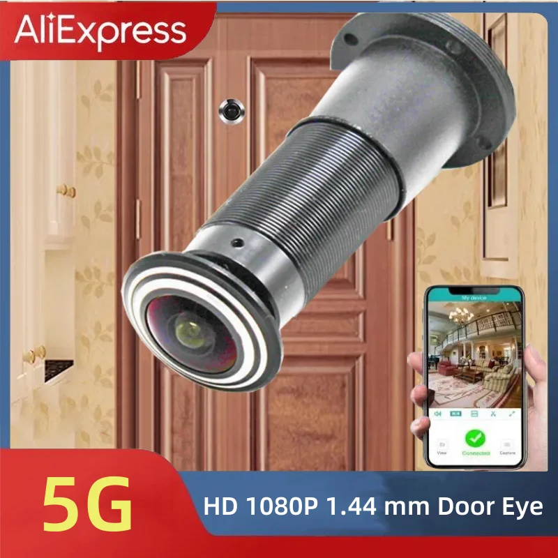 5G Tuya Door Eye Hole Security HD 1080P 1.44 mm Lens Wide Angle FishEye ...